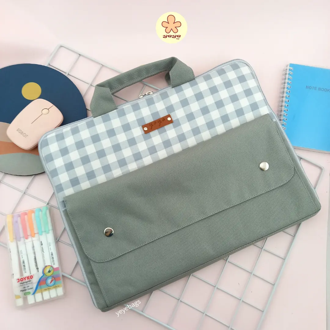 Tas Laptop Gingham Pattern - Yeye Bags Official Website